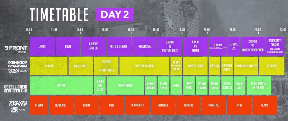 Dit is de timetable voor Rebirth Festival - Hard News
